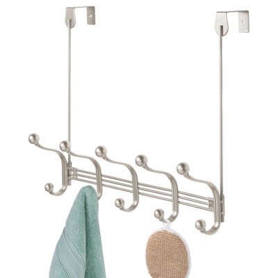 Mdesign Closet Over Door/wall Mount 10 Hook Storage Organizer Rack ...