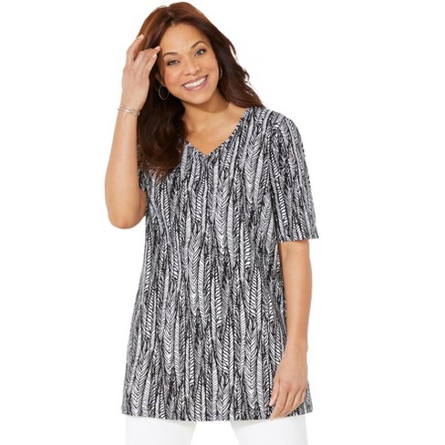 Catherines Women's Plus Size Easy Fit Short Sleeve V-neck Tunic - 3x ...