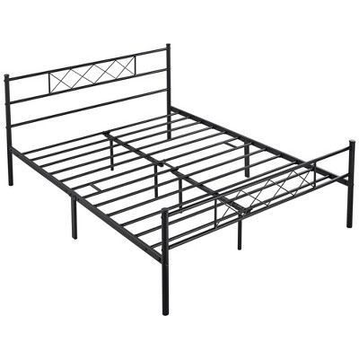 Yaheetech Simple Metal Bed Frame With Headboard&footboard Slatted Bed ...