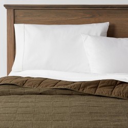 King Diamond Stitch Cotton Linen Quilt White - Threshold™ : Target