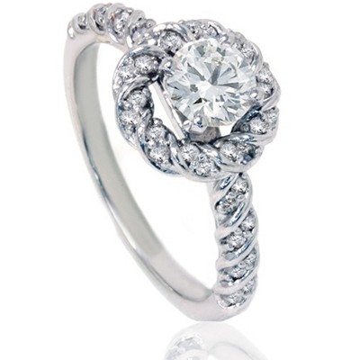 Pompeii3 1 1/10ct Diamond Petite Engagement Ring 14K White Gold : Target