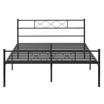 Yaheetech Simple Metal Bed Frame With Headboard&footboard Slatted Bed ...