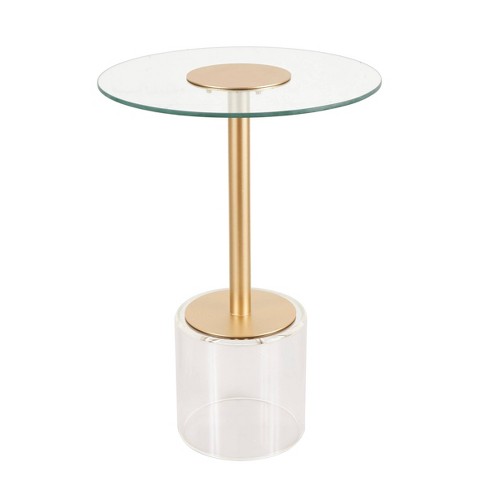 Olivia & May Acrylic Accent Table With Elevated Base And Gold Stand 22 ...
