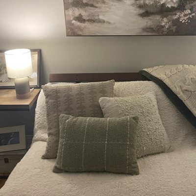 Oblong Windowpane Woven Decorative Throw Pillow Green - Threshold™ : Target