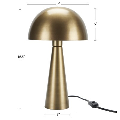 16" Modern Iron Mushroom Gold Table Lamp Set Of 2 - Nourison : Target
