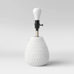 Linen Textured Ceramic Small Lamp Base Dark Blue - Threshold™ : Target