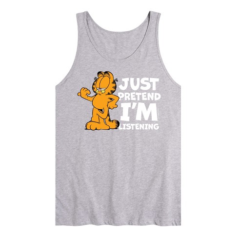 Men's - Garfield - Pretend I'm Listening Graphic Tank Top : Target