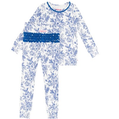 Rufflebutts Modal Blend Toddler Girls Ruffle Long Sleeve Pajama Set ...