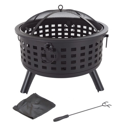 Nature Spring Round Outdoor Steel Fire Pit For Patios And Backyards ...