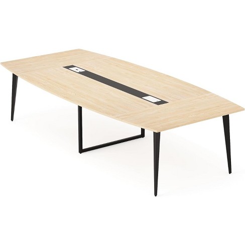 Tribesigns 8ft Conference Table, Boat Shaped Meeting Table With ...