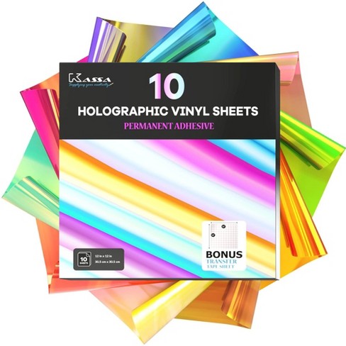 10-pack Holographic Color-changing Vinyl Sheets | 12" X 12" With A ...
