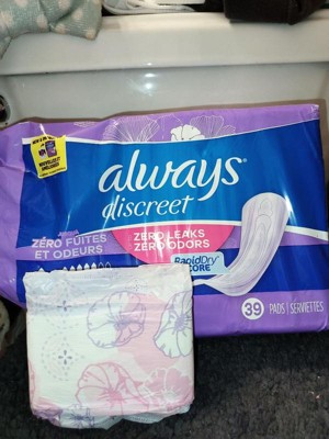 Always Discreet Incontinence Pads - 5 Drop Extra Heavy Long Pads ...