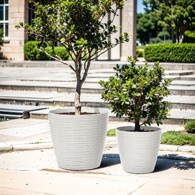 Luxenhome Set Of 2 White Octagon Mgo Planters : Target
