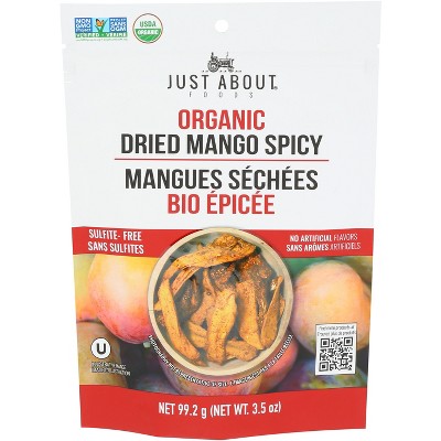 Just About Foods Organic Dried Spicy Mango Strips - Pack Of 6 - 3.5 Oz ...