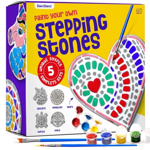 Dan&darci Paint Your Own Stepping Stones Kit – 5 Unique Shapes ...