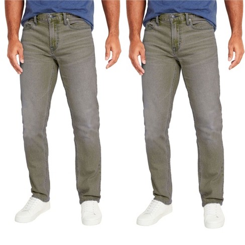 Blu Rock Men's Flex Stretch Slim Straight Jeans-2 Pack - Grey-grey, 38 ...