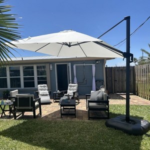 PURPLE LEAF 8 Feet Patio Umbrella Outdoor Cantilever Square Umbrella ...