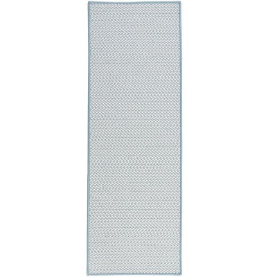 Colonial Mills Outdoor Houndstooth Tweed Braided Rug, Sea Blue 2'x4 ...