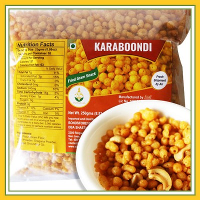 Grand Sweets & Snacks - Karaboondi ( Fried Gram Snack ) 250 Gms , Pack ...