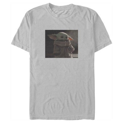 Men's Star Wars: The Mandalorian Sad Grogu Meme T-shirt - Silver ...