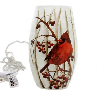 Stony Creek 7.5 Inch Cardinal Lighted Vase Glass Male Electric Novelty ...