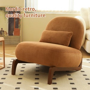 ORRD Velvet Accent Chair, Armless Reading Chair with Solid Wood Legs ...