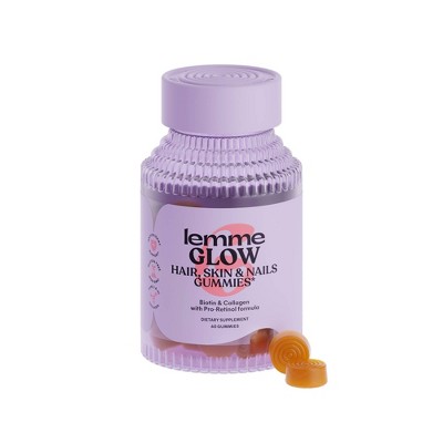 Lemme Glow Collagen Hair Skin & Nails Gummies - 60ct : Target
