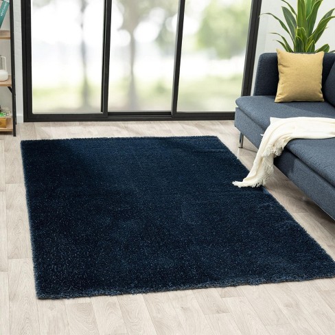 Luxe Weavers Fluffy Shag Navy 6x9 Area Rug : Target