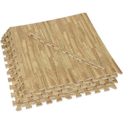 Home Aesthetics 100 Sqft 3/8" Wood Grain Foam Mat Interlocking Tile ...