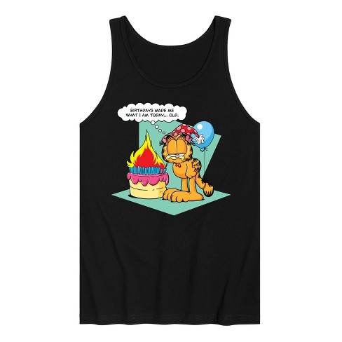 Men's Garfield Birthday's Make Me Old Graphic Tank Top - Black - Medium ...