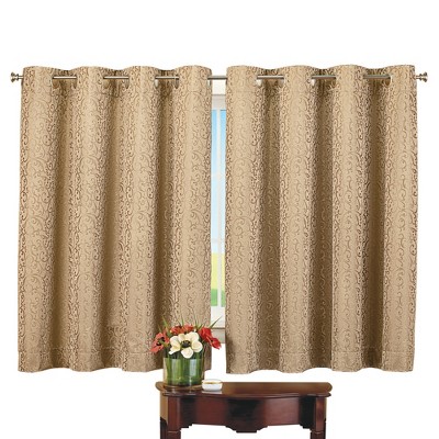 Collections Etc Insulated Scroll Pattern Short Curtain Panel, Single ...