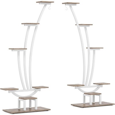 Tribesigns 6-tier Indoor Plant Stand Pack Of 2, Metal Curved Display ...