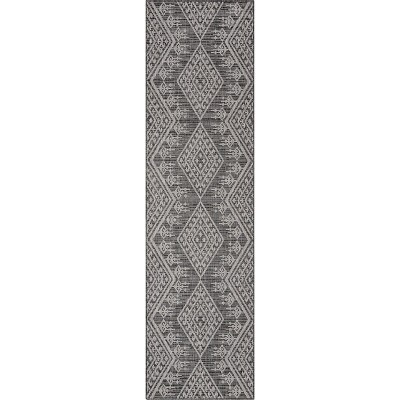 Well Woven Cascade Indoor OutdoorFlat Weave Pile Diamond Medallion 2'7 ...