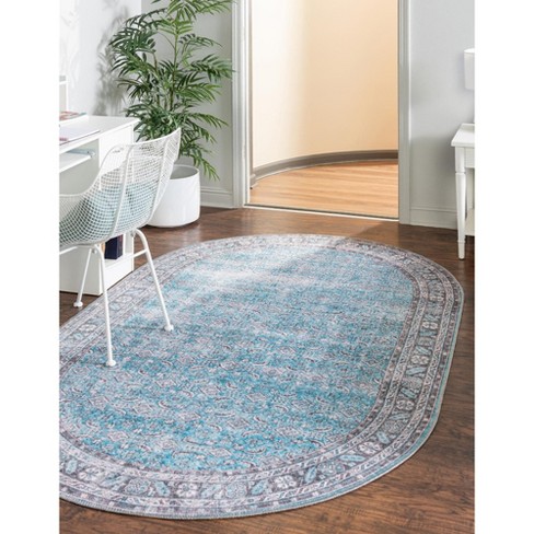 Unique Loom 7' 6 X 10' 6 Matthew Timeless Blue Oval Area Rug : Target