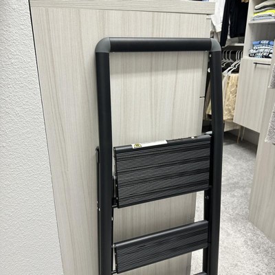 Birdrock Home 3 Step Slim Aluminum Step Ladder - Black : Target