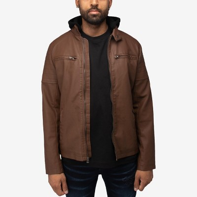Members Only Men's Vegan Leather Iconic Racer Jacket - 2x-large, Dark ...