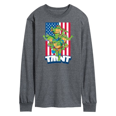 Men's Teenage Mutant Ninja Turtles Usa Turtles Long Sleeve Graphic T-shirt - Heather Charcoal ...
