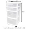 Homz Clear Plastic 4 Drawer Medium Home Organization Storage Container ...