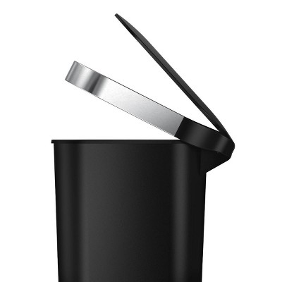 simplehuman 40L Slim Liner Rim Kitchen Step Trash Can Black Plastic: 10 ...