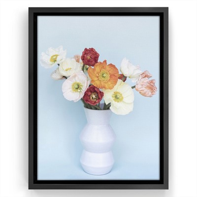 Americanflat - 30x40 Floating Canvas Black - Poppies In A Vase By Sisi ...