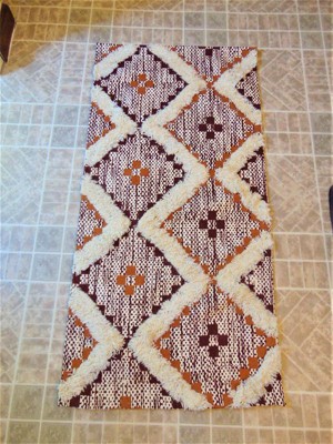 Hand-tufted Printed Diamond Geometric Cotton-wool Blend Indoor Area Rug ...