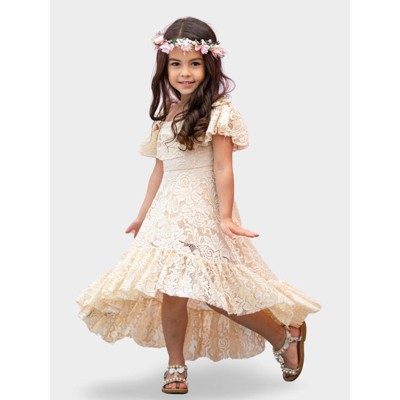 Trending In Neutral Cold Shoulder Maxi Sundress Mia Belle Girls, Cream ...