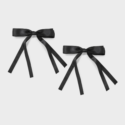 Satin Bow Hair Barrette - A New Day™ Black : Target