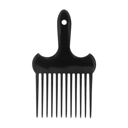 Unique Bargains Wide Tooth African Hair Pick Comb 6.69"x3.94" Black 1 ...