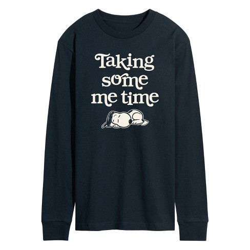 Men's Peanuts Taking Some Me Time Long Sleeve Graphic T-shirt - Navy ...