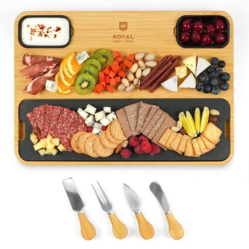 Royal Craft Wood Cheese Board With Slate Plate (non-expandable) : Target