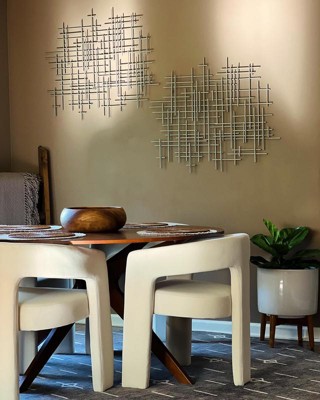 36"x30" Mid-century Metal Wall Décor Gold - Threshold™: Abstract Art ...