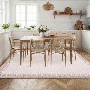 Modern Bordered Area Rug, Living Room Rug, Washable Soft Indoor Non ...