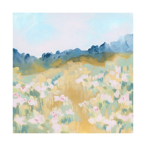 Trademark Fine Art - June Erica Vess Ochre Flower Field Ii Canvas Art ...