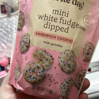 Mini White Fudge Dipped Sandwich Cookies - 6oz - Favorite Day™ : Target